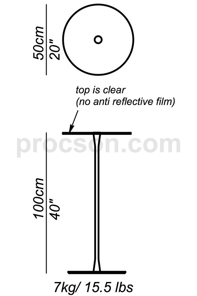 Arc Preachers (Tall) Table with clear top | Procson